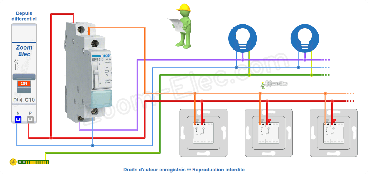 Comment brancher un télérupteur Hager