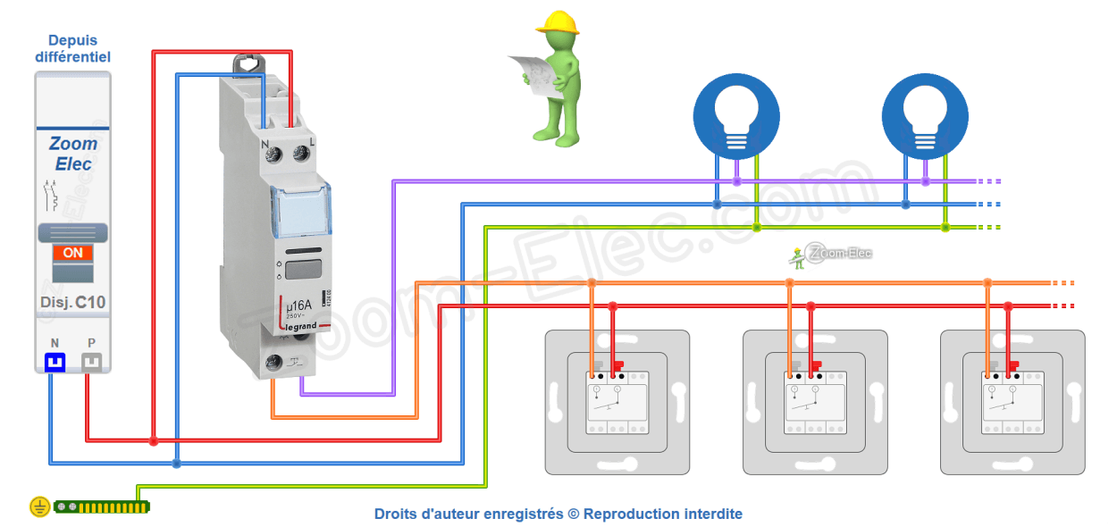 Comment brancher un télérupteur Legrand 412400