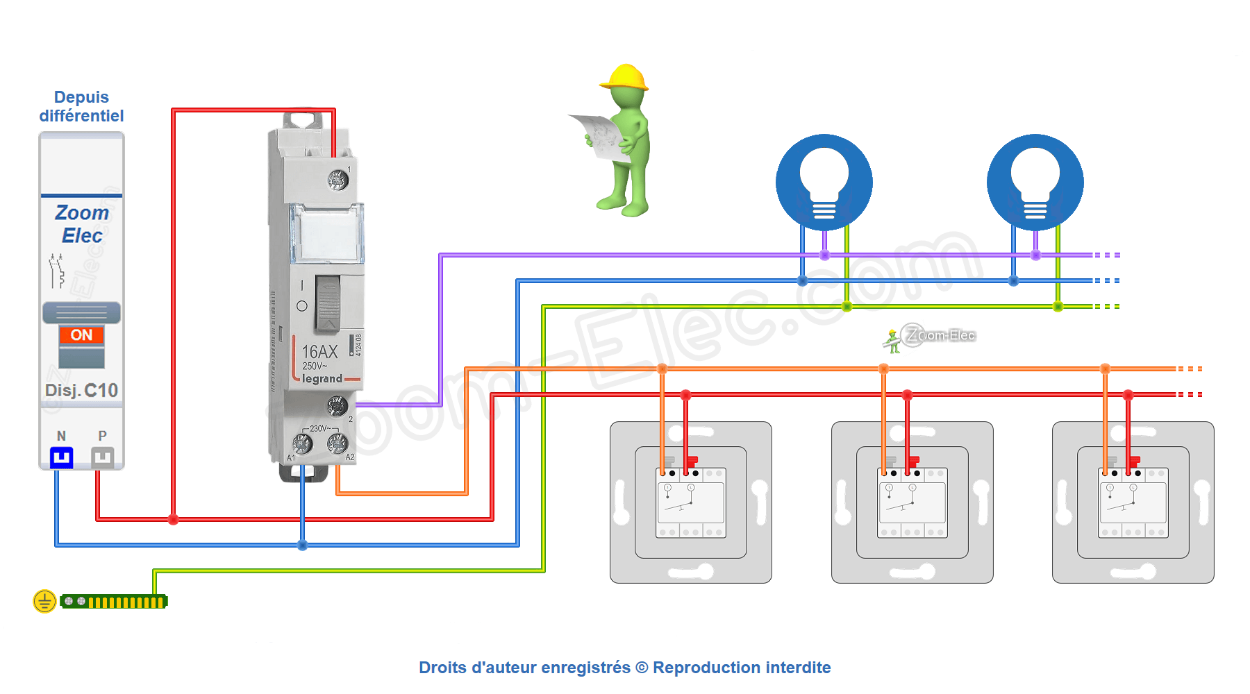 Comment brancher un télérupteur Legrand 412408