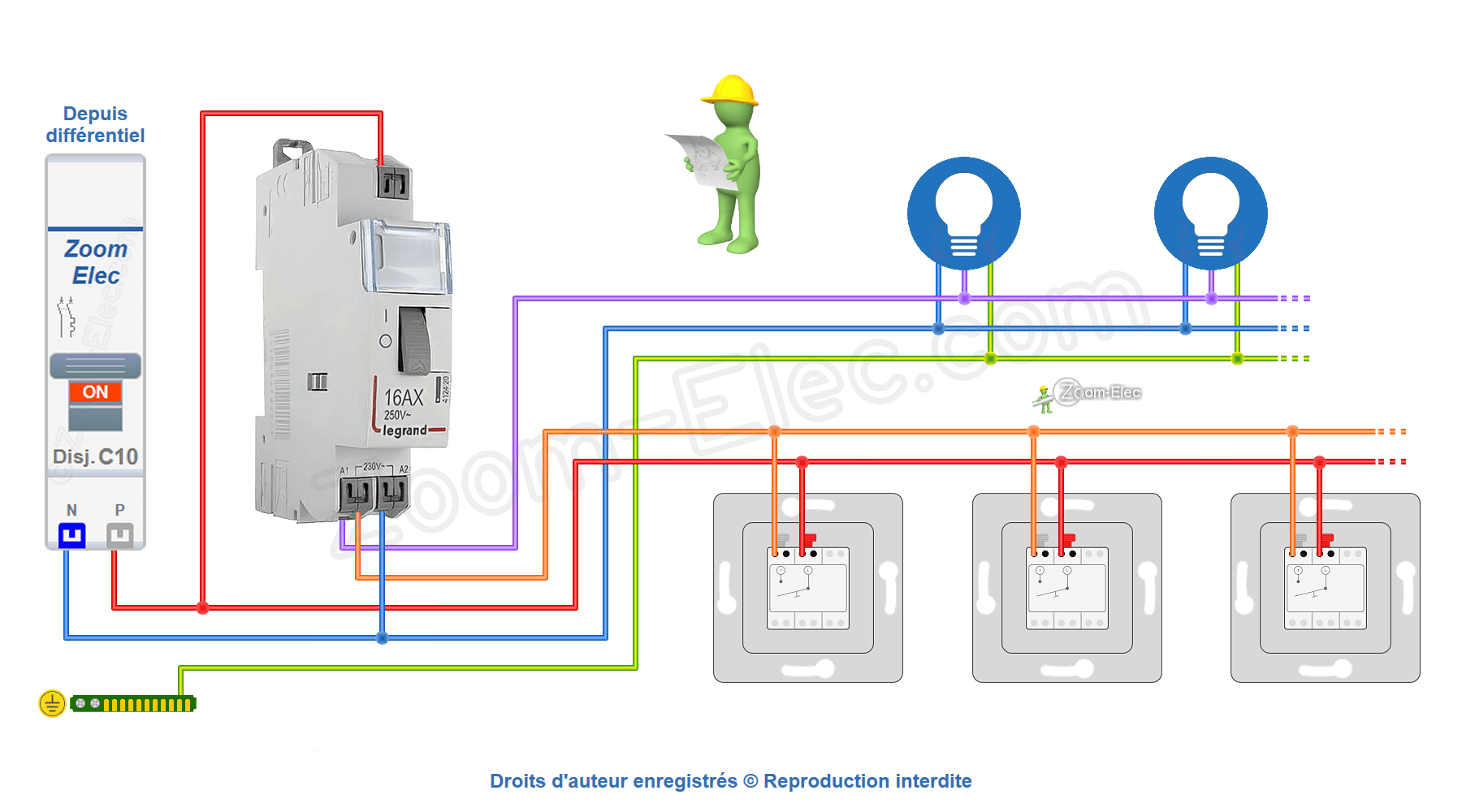 Comment brancher un télérupteur Legrand 412420