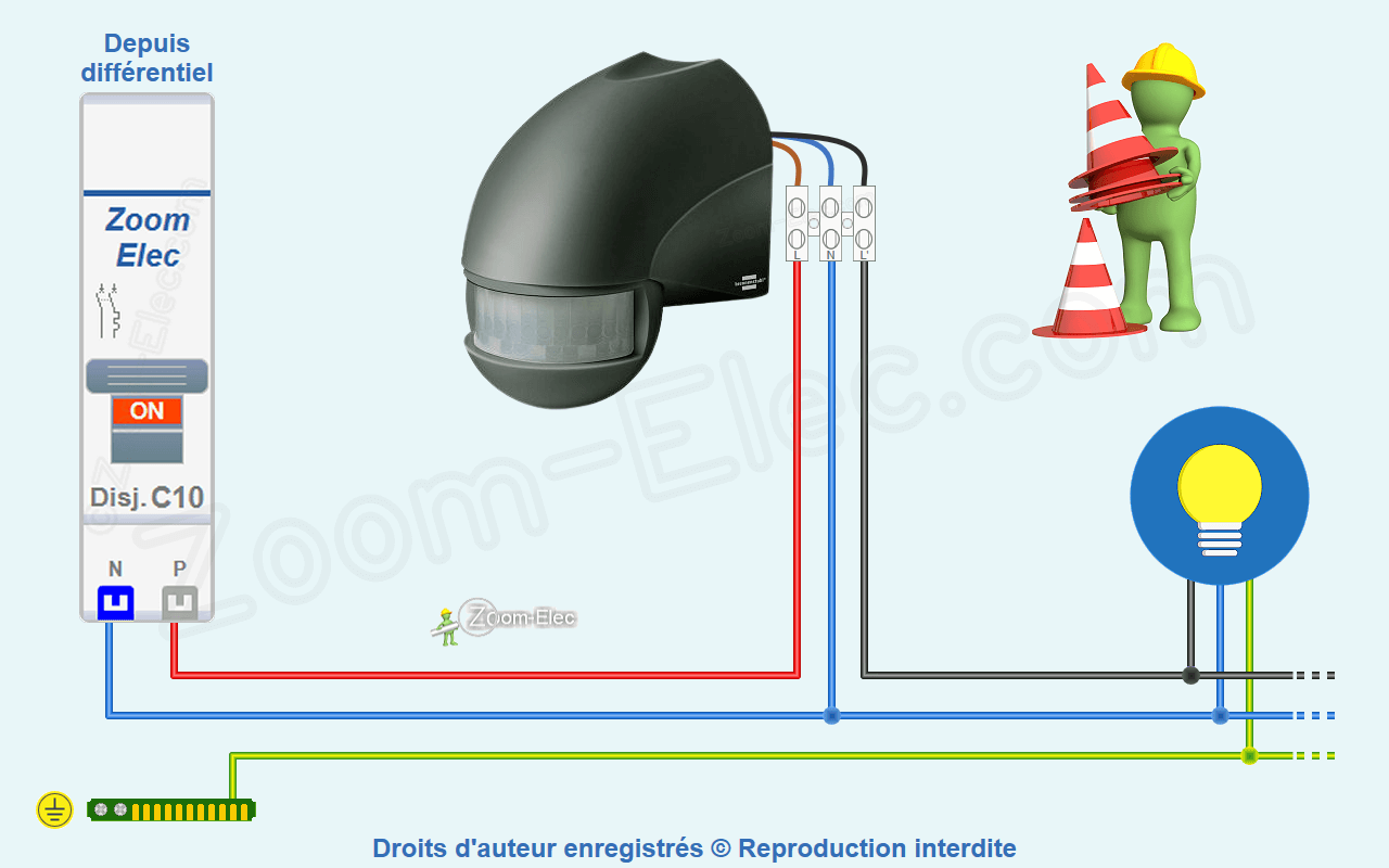 Installation et branchement d'un détecteur de mouvement