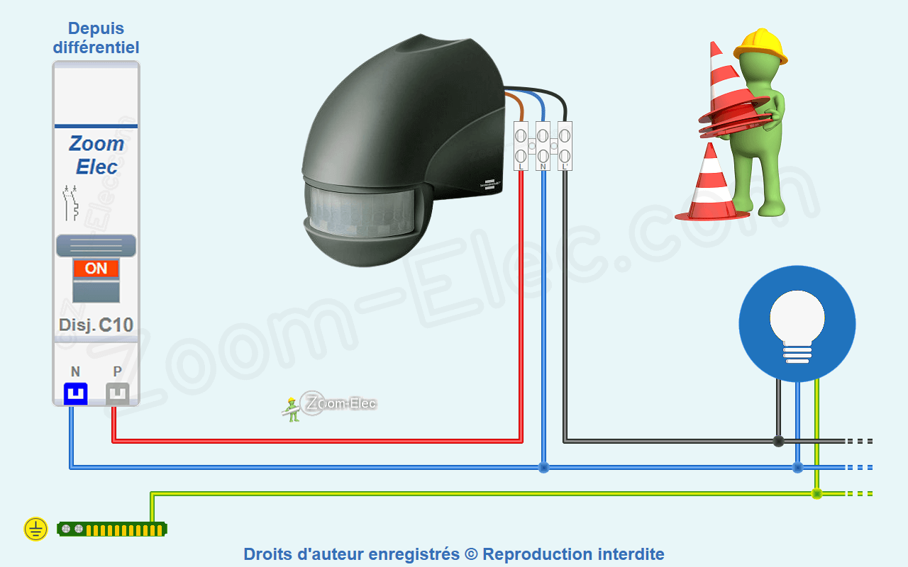 Installation et branchement d'un détecteur de mouvement