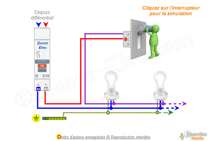 Schéma interrupteur simple allumage, schéma électrique interactif d’un ...